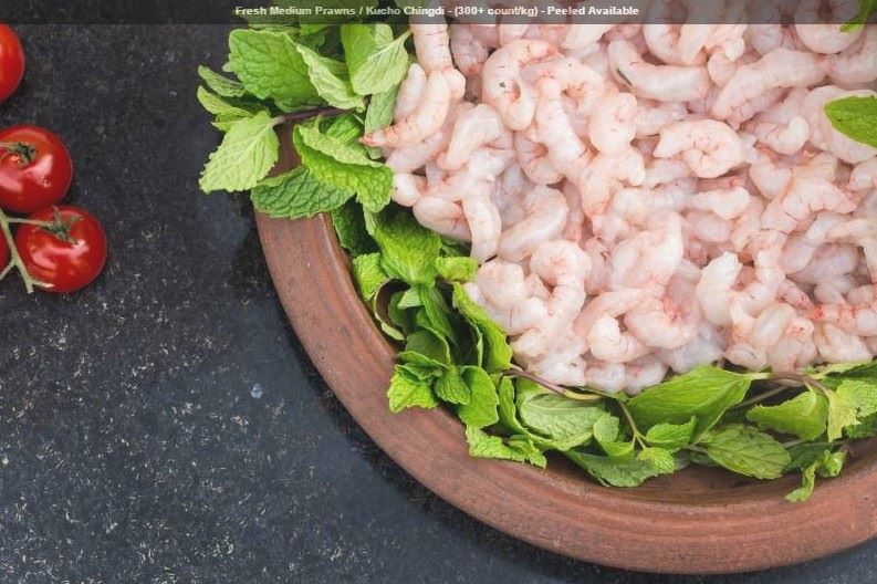 Fresh Prawns / Kucho Chingdi (300+ count/kg) - Peeled - Freshtohome.com